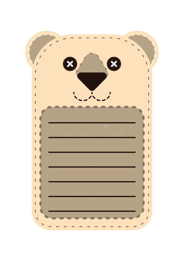 Cute Bear Note. Vector Illustration Decorative Design Stock Vector ...