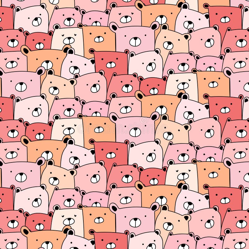 Cute Bear Pattern Background. Vector Background. Stock Vector ...