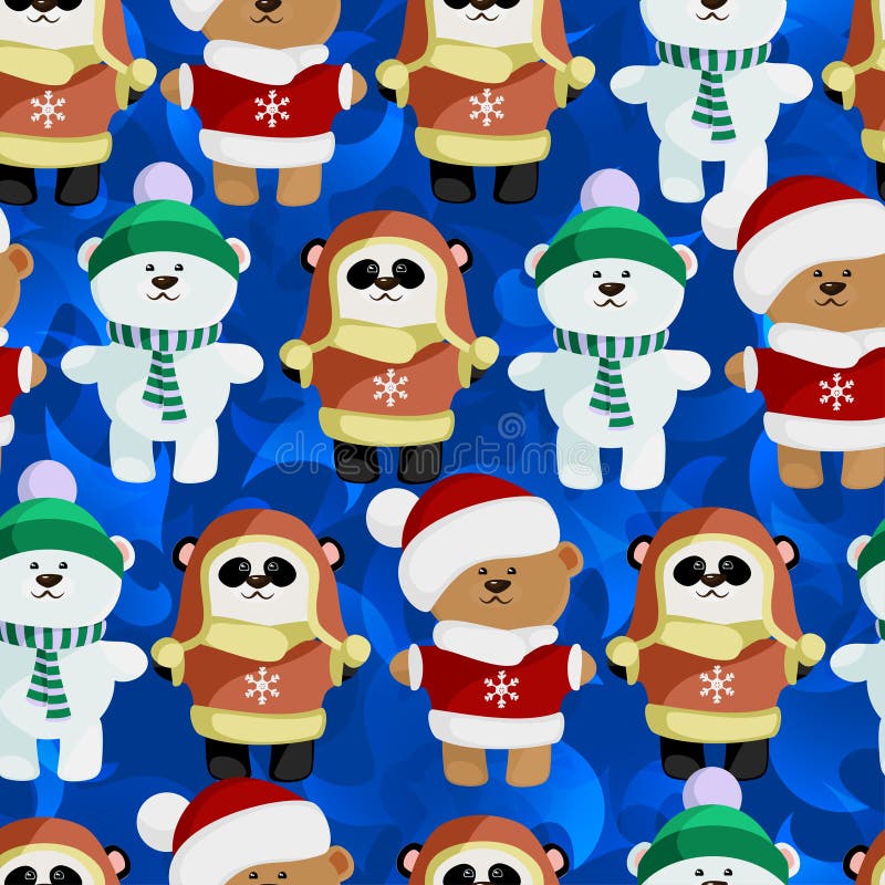 Cute bear pattern frosty stock illustration. Illustration of adorable ...