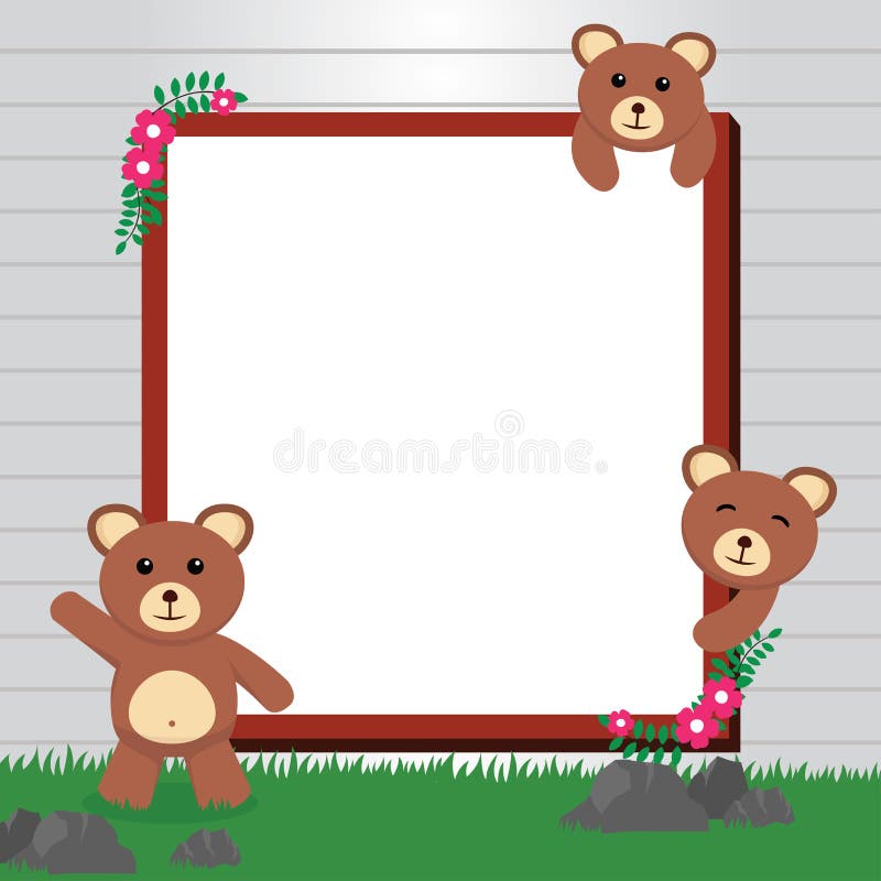 Cute Bear Photo Frame / Cute Bear Card Template Stock Vector ...