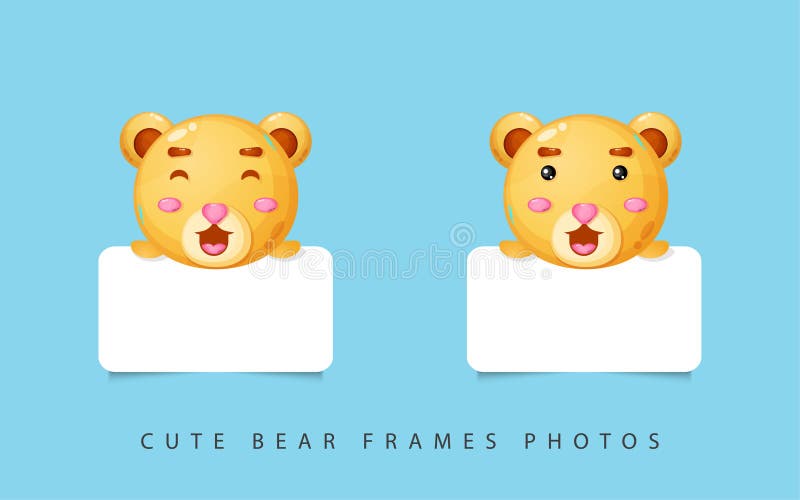 Cute bear photo frames stock vector. Illustration of design - 255583312