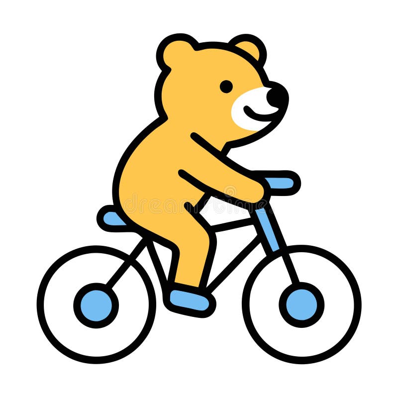 Cute Bear Ride a Bicycle Vector Art Illustration Stock Vector ...