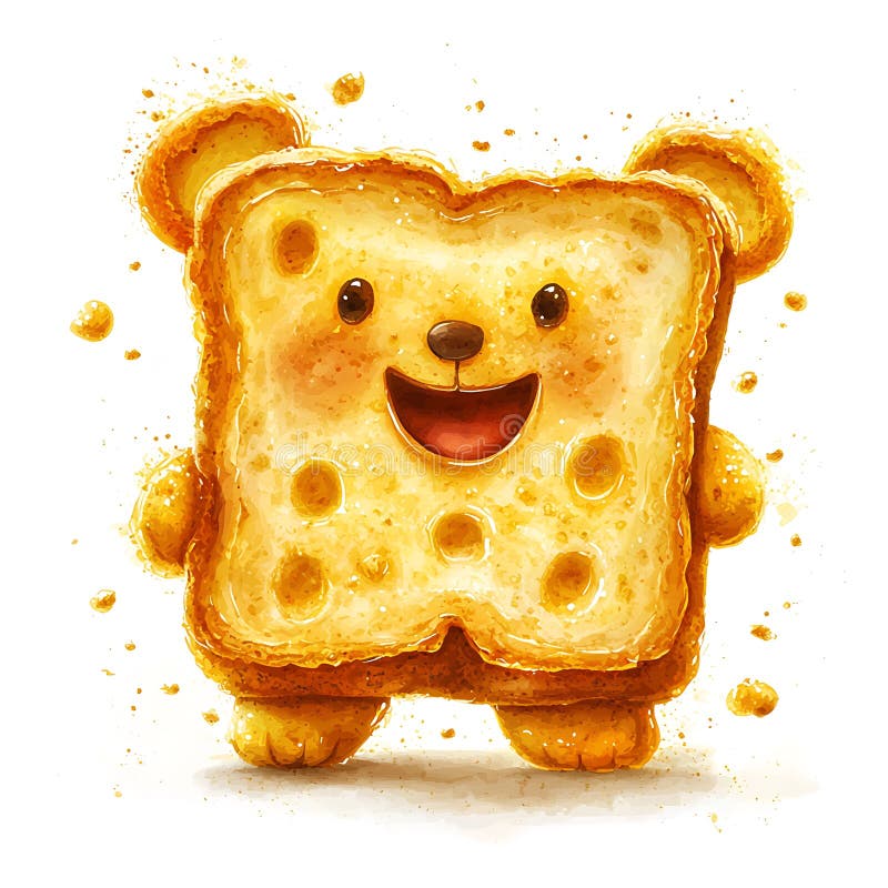 Cute Bear Shaped Bread Illustration for Bakery Stock Illustration ...