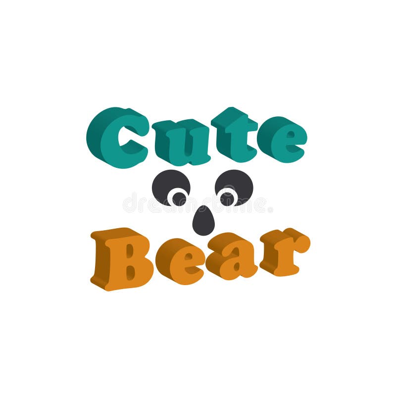 Cute Bear Text Illustration Craft Design Vector Stock Vector ...
