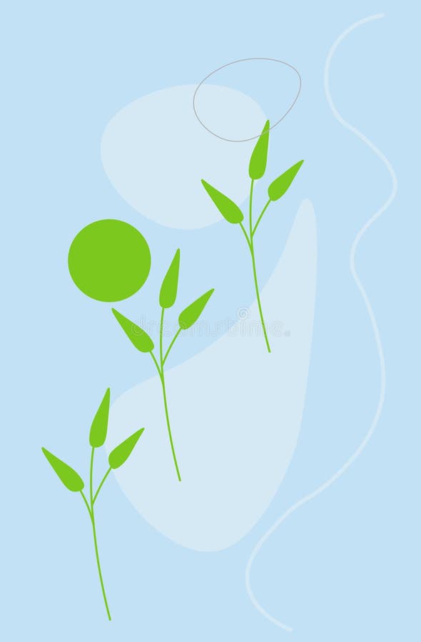 Cute Beautiful Abstract Drawing Poster Illustration in Light Colors on ...