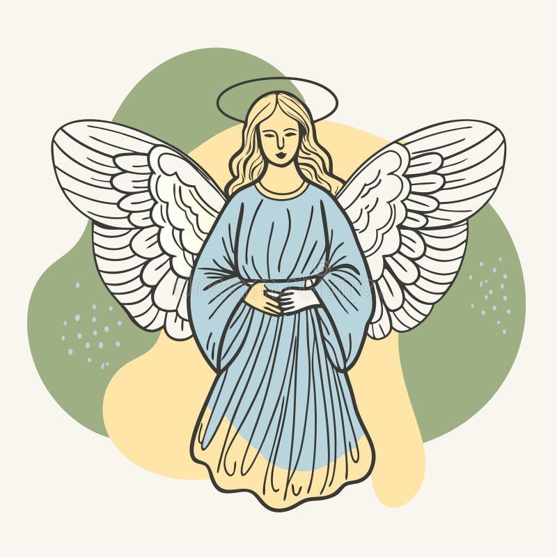 Cute Beautiful Angel Vector Illustration Stock Illustration ...