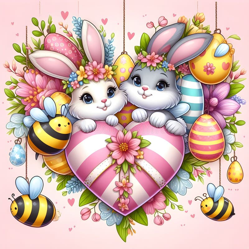 Cute beautiful Easter eggs stock illustration. Illustration of cartoon ...