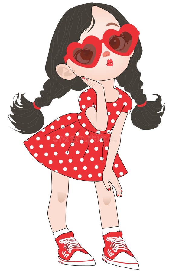 Cute Beautiful Girl Print Illustrations Vector Art Stock Vector ...