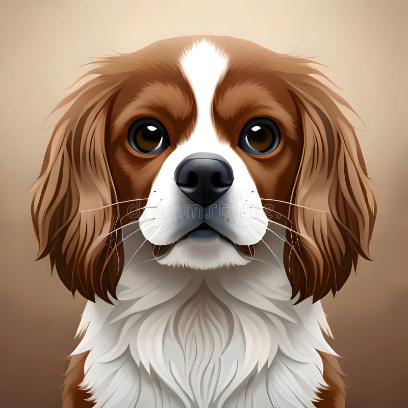 Cute King Charles Cavalier Puppy - Ai Generated Image Stock ...