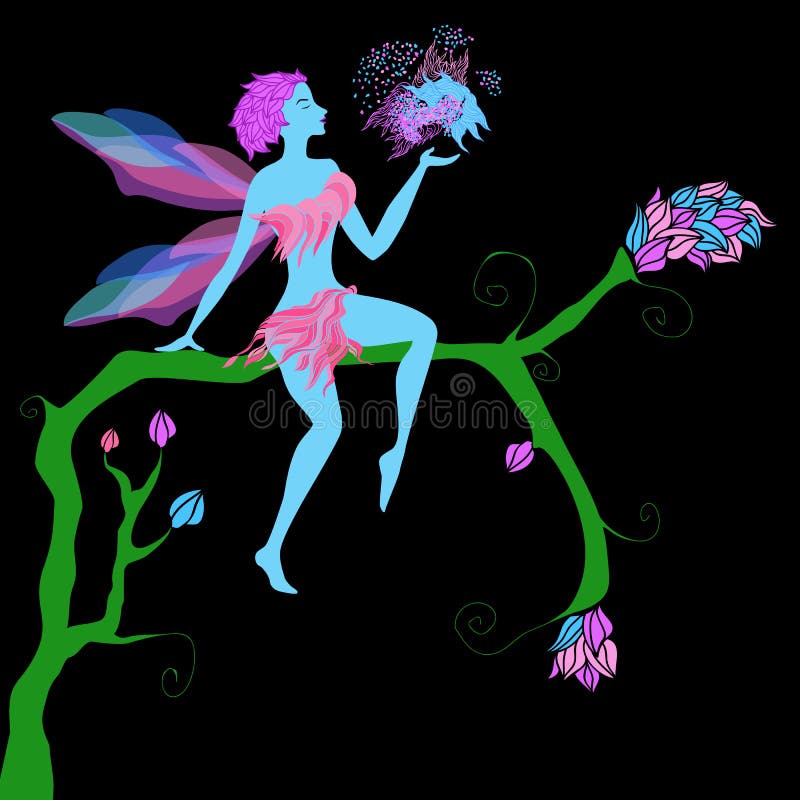 Cute beautiful magic fairy stock vector. Illustration of date - 65046978