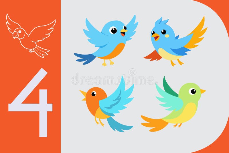 Cute and Beautiful Parrot Happy Fly Mode of Vector Illustration Stock ...