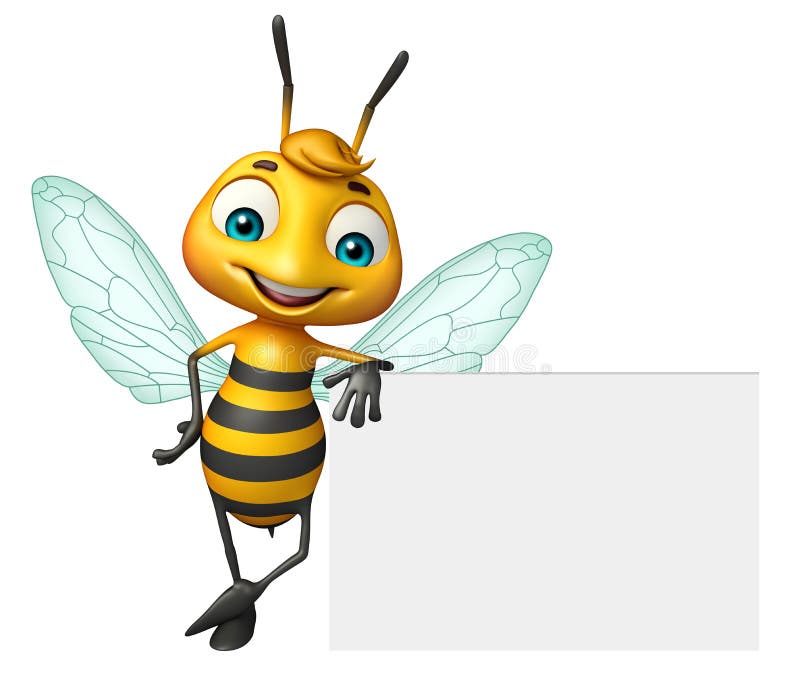 Fun Bee Cartoon Character with Question Mark Sign Stock Illustration ...
