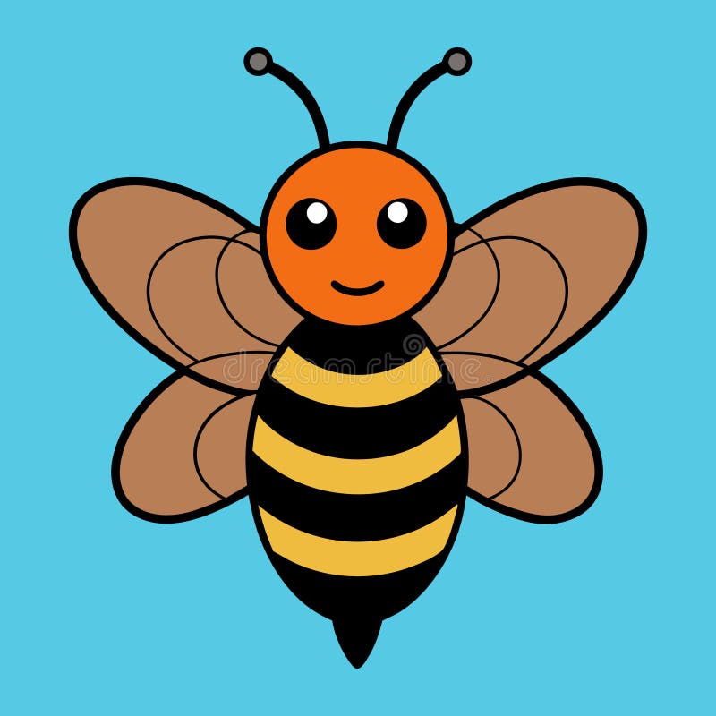 A Cute Bee Cartoon Flying Alone Stock Image - Illustration of bird ...