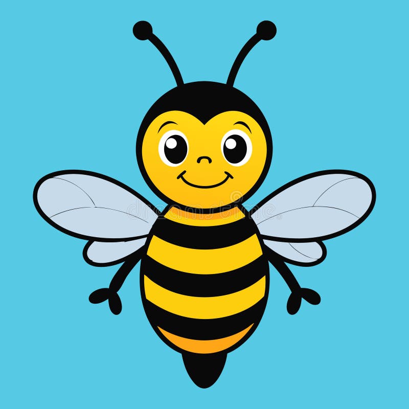 A Cute Bee Cartoon Flying Alone Stock Image - Illustration of sketch ...
