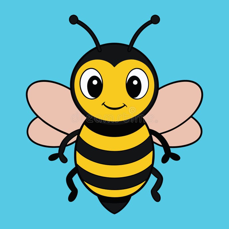 A Cute Bee Cartoon Flying Alone Stock Image - Illustration of font ...