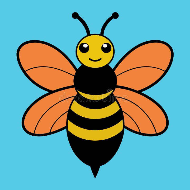A Cute Bee Cartoon Flying Alone Stock Photo - Illustration of adult ...