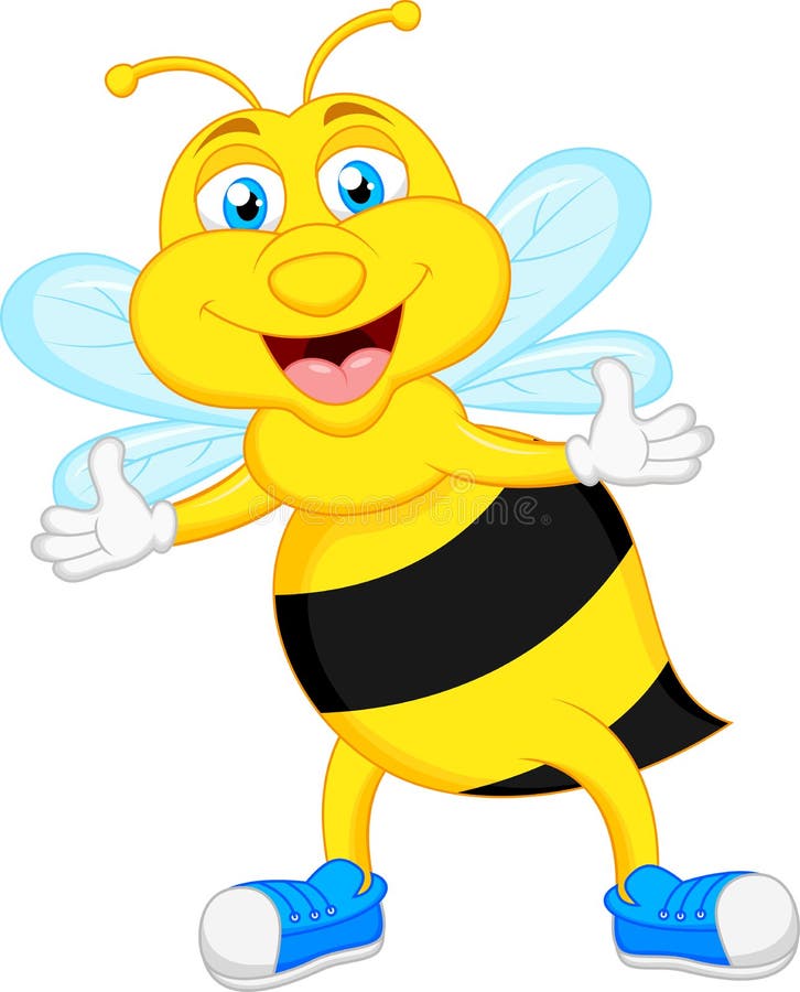Cute bee stock vector. Illustration of animal, pointing - 12468033