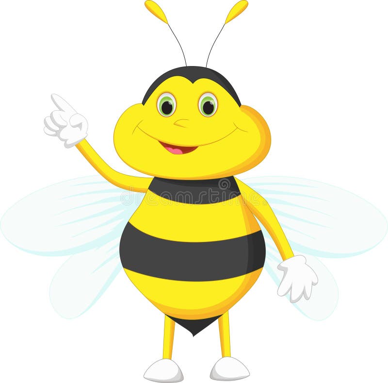 Cute bee cartoon pointing stock vector. Illustration of clip - 69867372