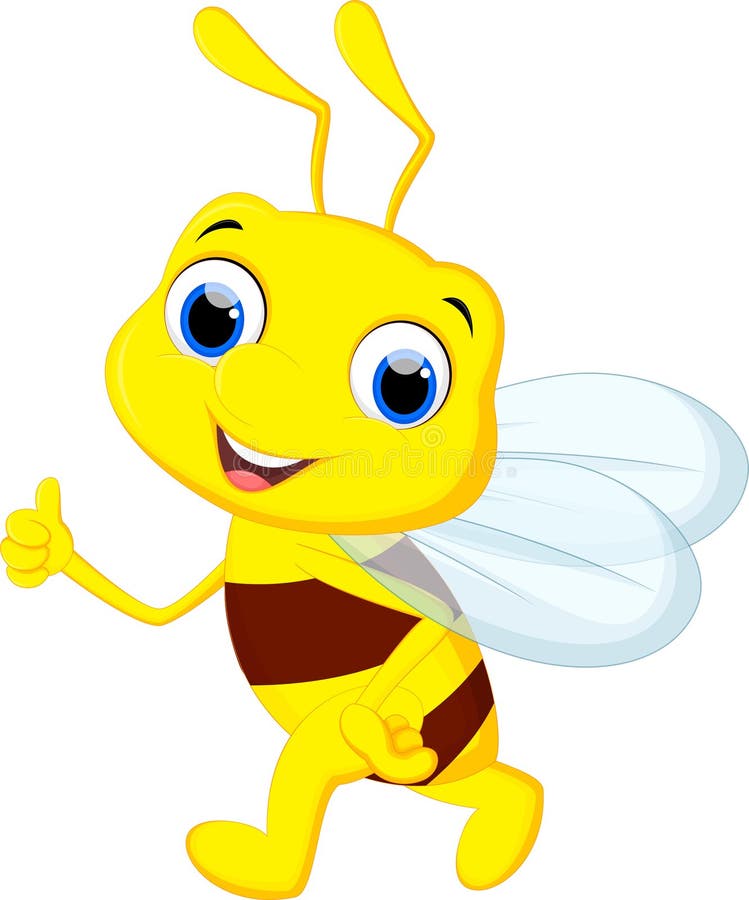 Cute Bee Cartoon Running for You Design Stock Illustration ...