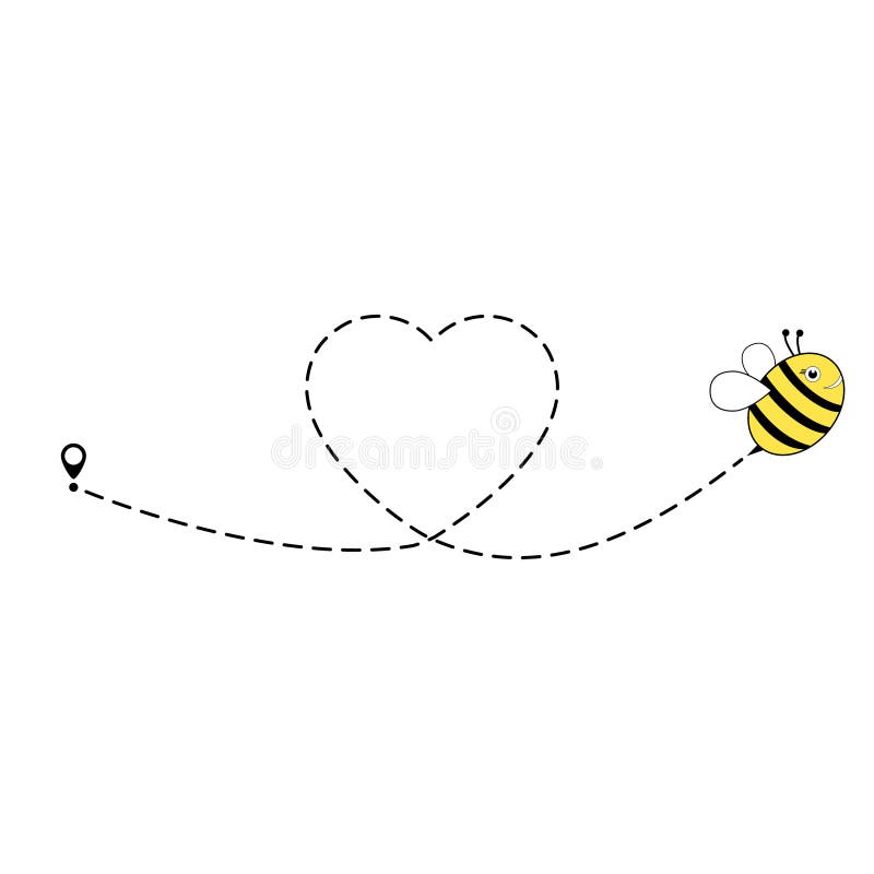 Bee Dotted Line Stock Illustrations – 255 Bee Dotted Line Stock ...