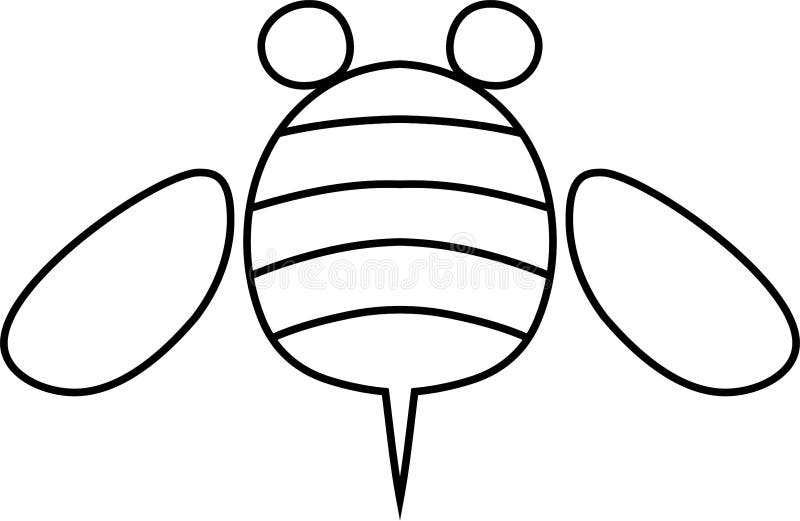 Cute bee outline stock vector. Illustration of animal - 198474388