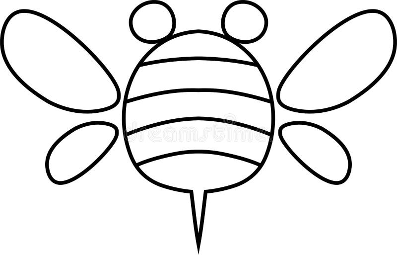 Cute bee outline stock vector. Illustration of stab - 198474389