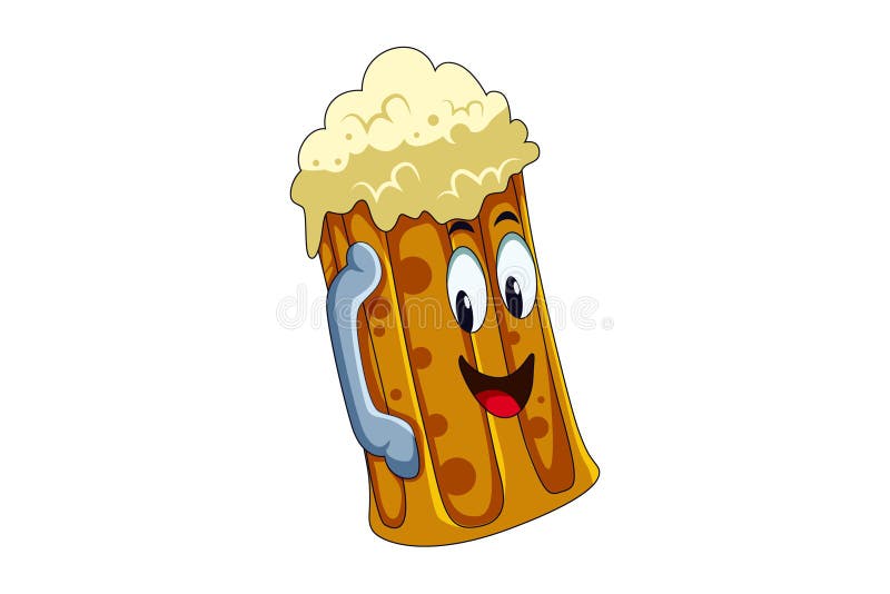 Cute Beer Character Design Illustration Stock Vector - Illustration of ...