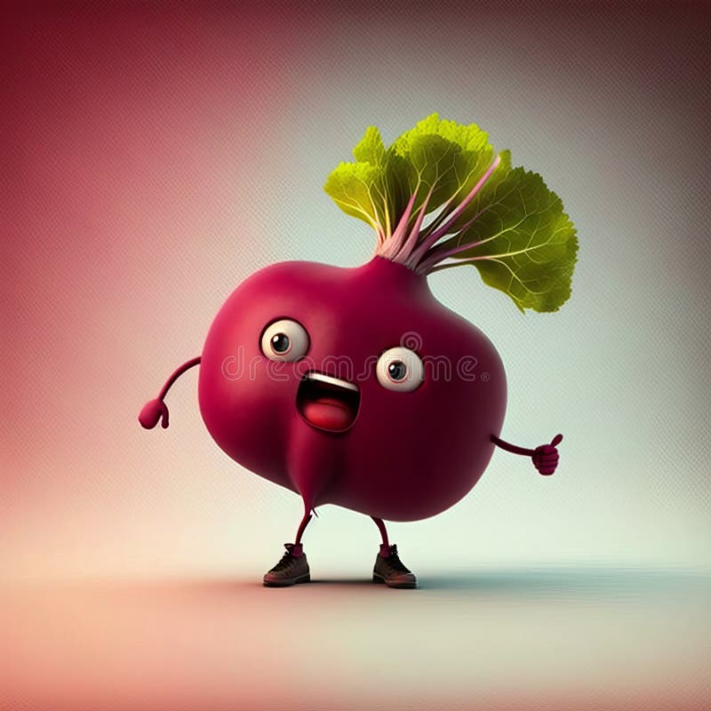 Cute Beet Character, Generative AI Stock Illustration - Illustration of ...