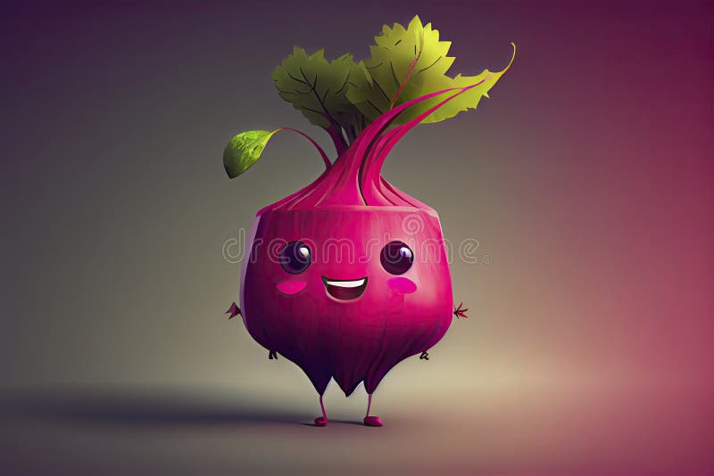 Cute beet root character stock illustration. Illustration of trendy ...