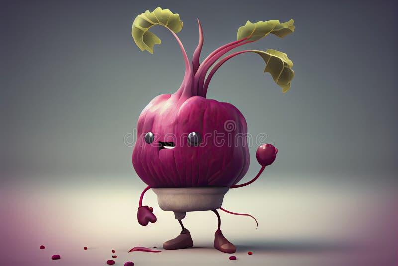 Cute beet root character stock illustration. Illustration of three ...