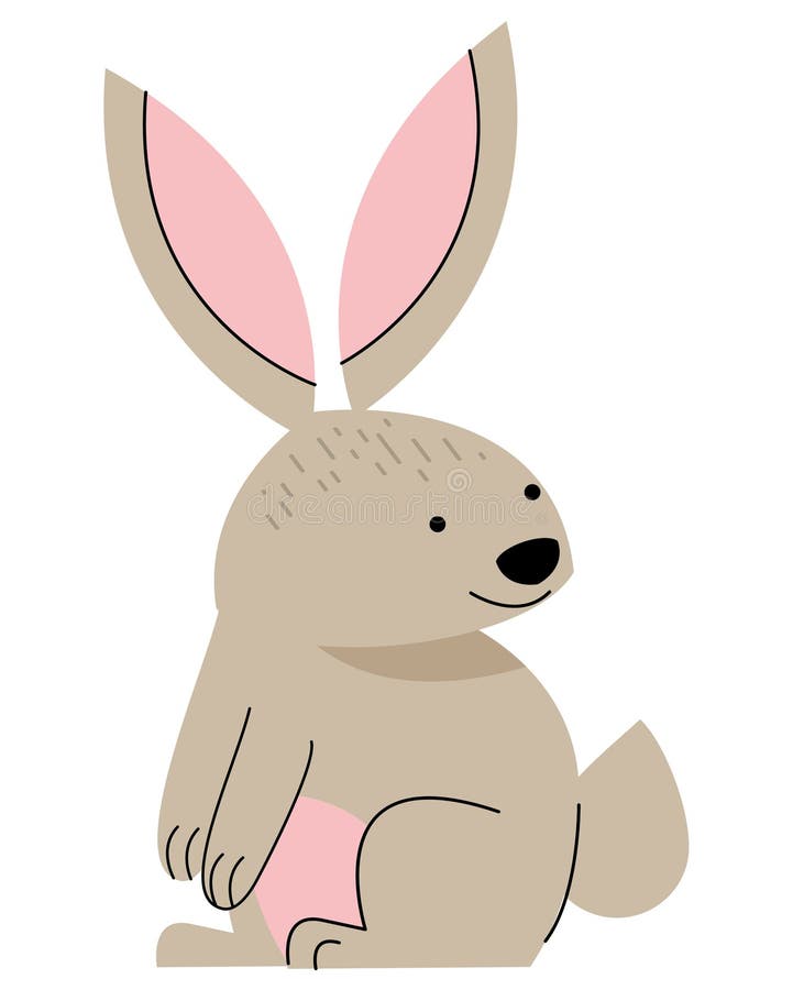 Rabbit is Standing and Raising Hand . Watercolor Paint Design . Cute ...