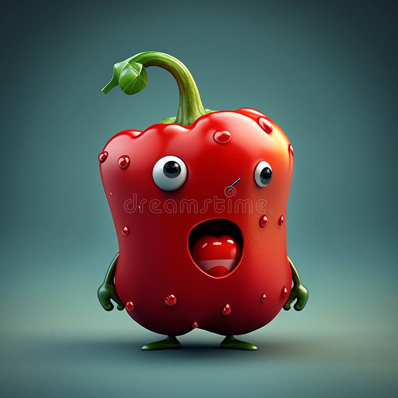 Cute Bell Pepper Character Illustration Using Generative AI Stock ...