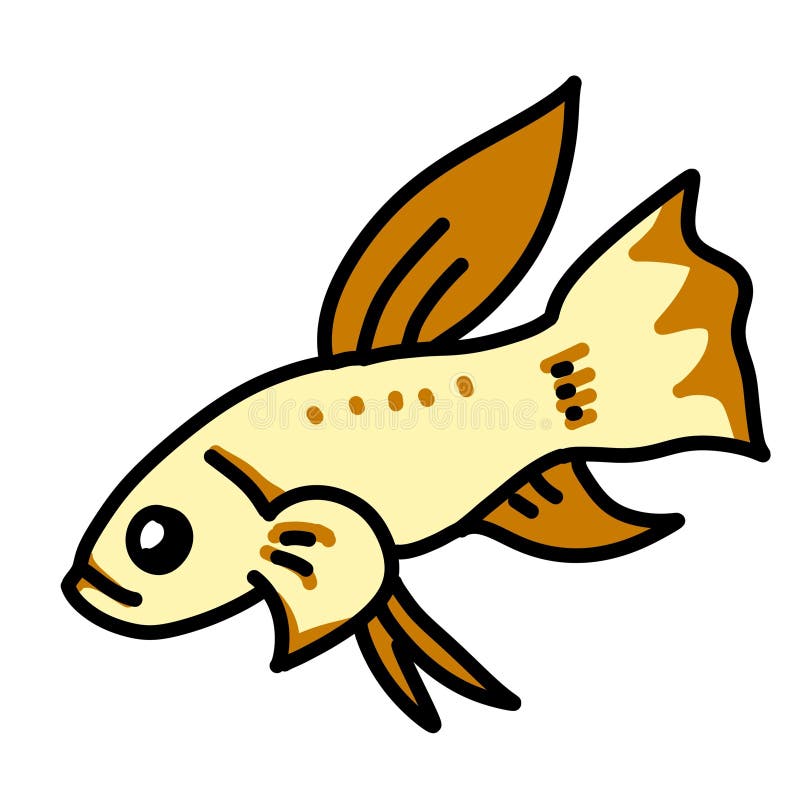 Cute Betta Fish Cartoon Illustration Stock Illustration - Illustration ...