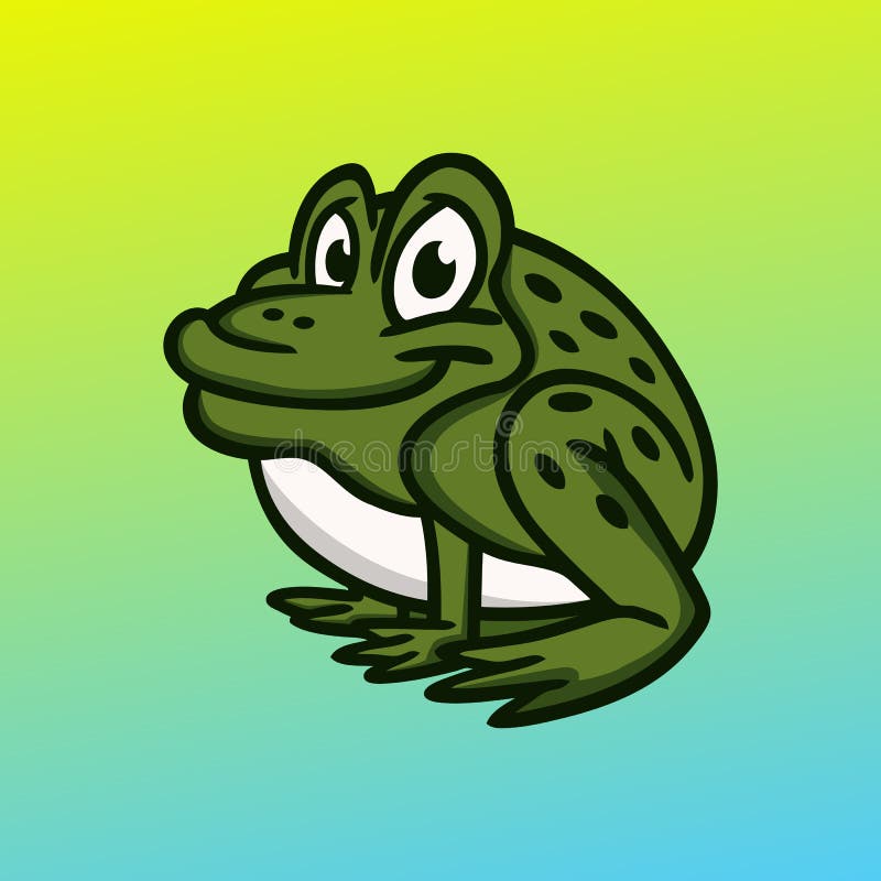 Cute Big Frog Vector Illustration Template Cartoon Character Design ...