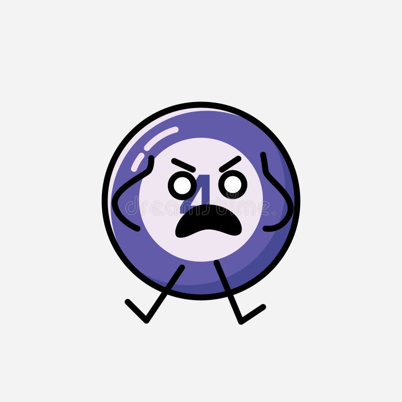 Cute Billiard Ball Mascot Vector Character in Flat Design Style Stock ...