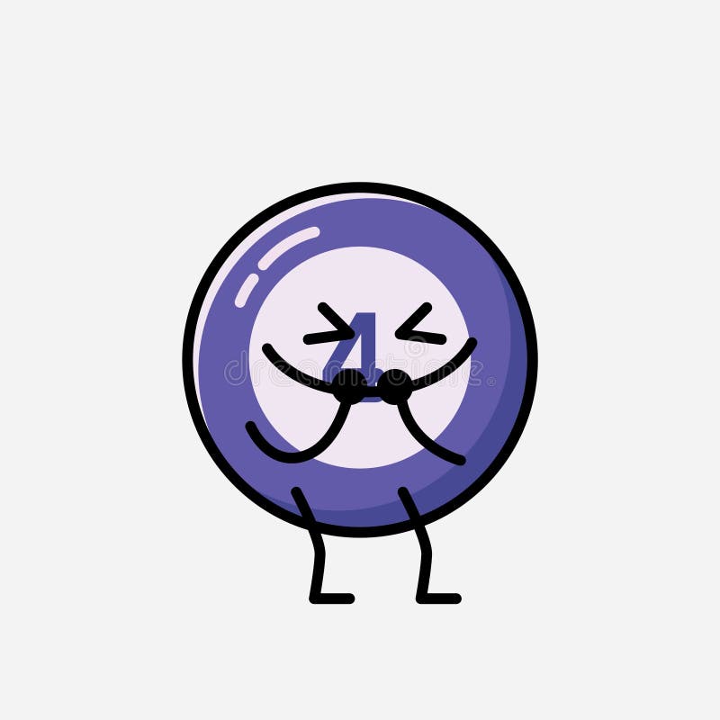 Cute Billiard Ball Mascot Vector Character in Flat Design Style Stock ...