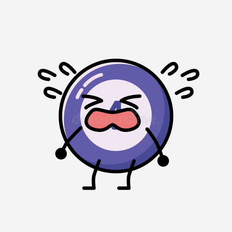 Cute Billiard Ball Mascot Vector Character in Flat Design Style Stock ...