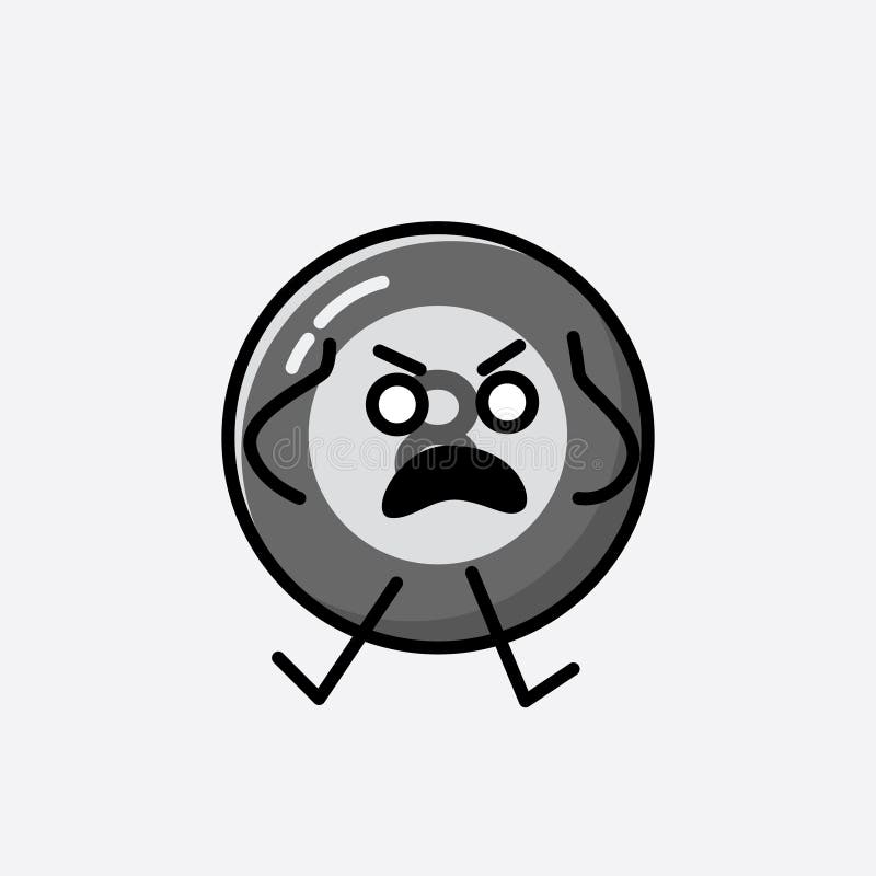 Cute Billiard Ball Mascot Vector Character in Flat Design Style Stock ...