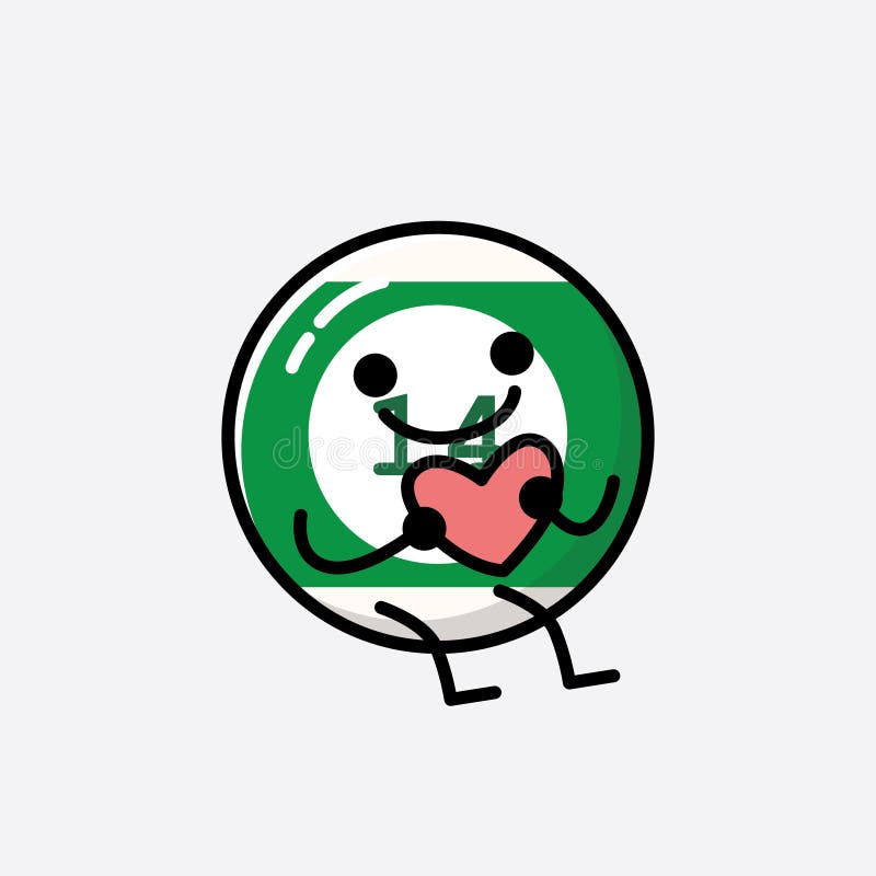 Cute Billiard Ball Mascot Vector Character in Flat Design Style Stock ...