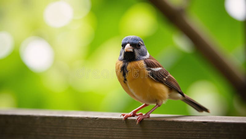 Cute Bird Animal Resting on Branch Wildlife Stock Illustration ...