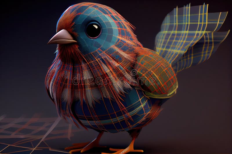 Cute Bird Cartoon Character 3D Style Stock Illustration - Illustration ...