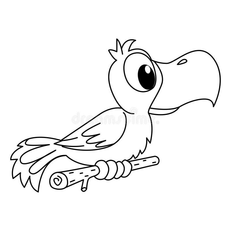 Cute Bird Cartoon Coloring Page Illustration Vector. for Kids Coloring ...