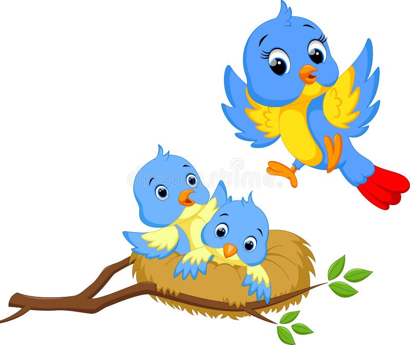 Cute bird cartoon stock illustration. Illustration of happy - 59285674