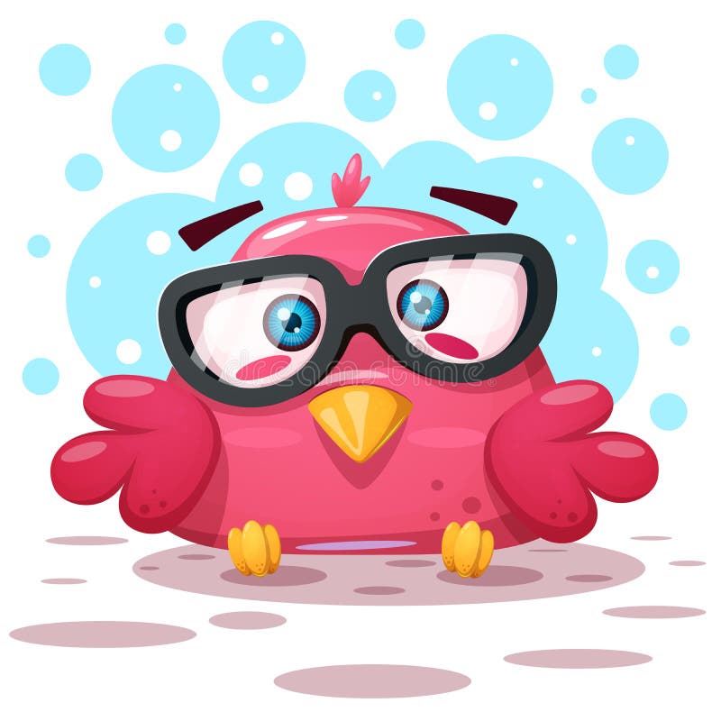 Crazy Cartoon Bird Vector Illustration Stock Vector - Illustration of ...