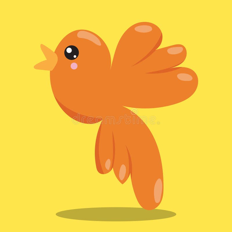 CUTE BIRD ORANGE 02 stock vector. Illustration of vectors - 197983342