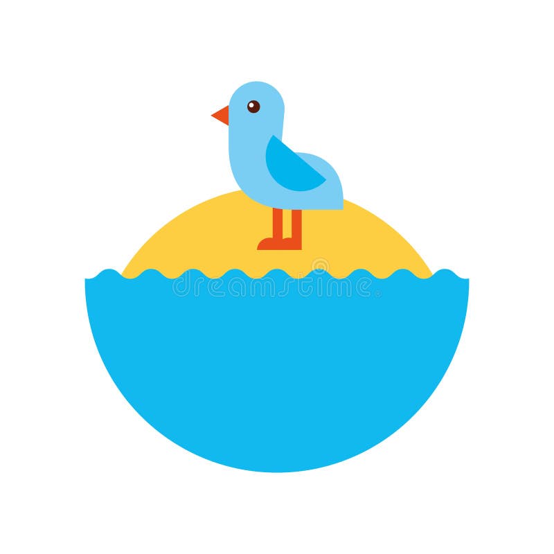 Cute bird sea icon stock vector. Illustration of bird - 94896162