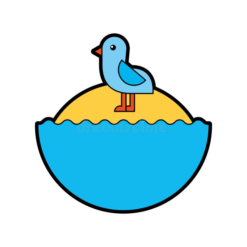 Cute bird sea icon stock vector. Illustration of seaguls - 94897355