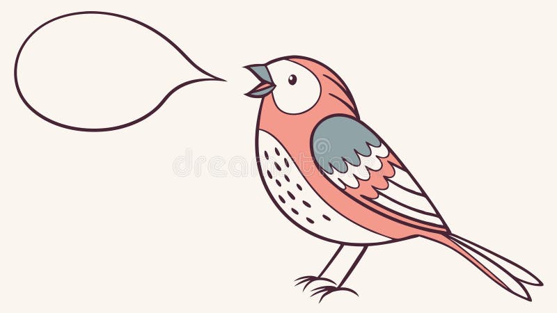 Cute Bird Singing with an Empty Speech Bubble, Vector Design Generative ...
