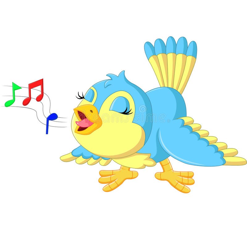 Cute bird singing stock vector. Illustration of bluebird - 30167492