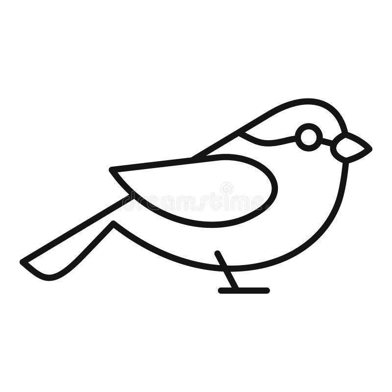 Cute Bird Standing Side View Icon Illustration Stock Illustration ...